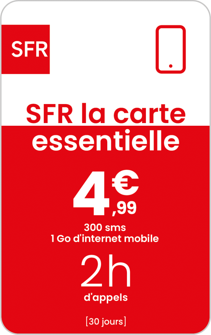 Recharge SFR La Carte Essentielle 4,99€ - Click and Recharge